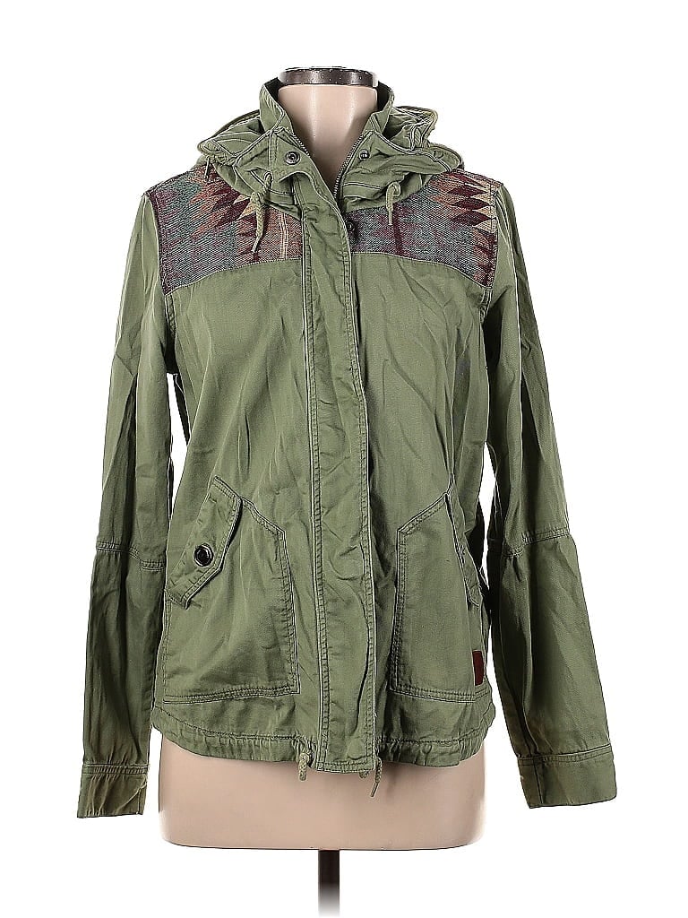 Roxy 100% Cotton Green Jacket Size M - 54% off | ThredUp
