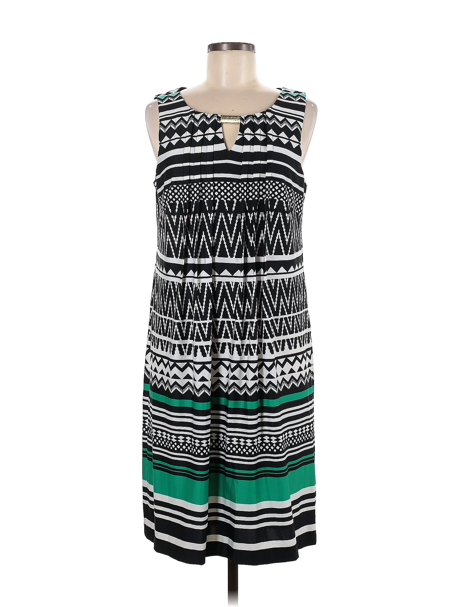 Perceptions Graphic Green Casual Dress Size M - 52% off | ThredUp