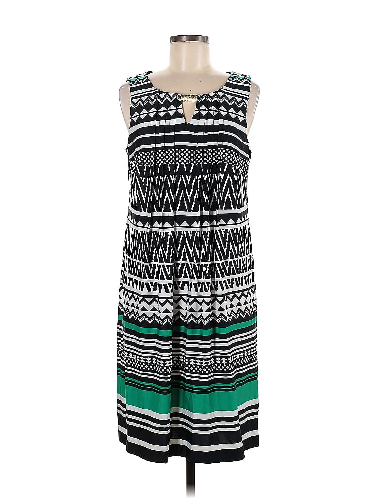 Perceptions Graphic Green Casual Dress Size M - 52% off | ThredUp