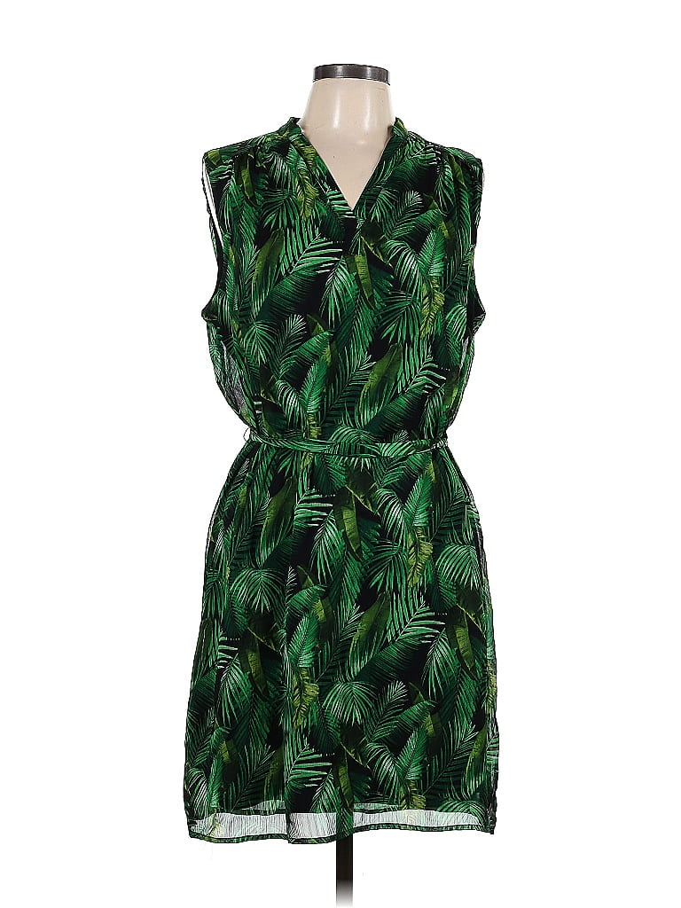 Chloe+Rene 100% Polyester Tropical Green Casual Dress Size L - 60% off ...
