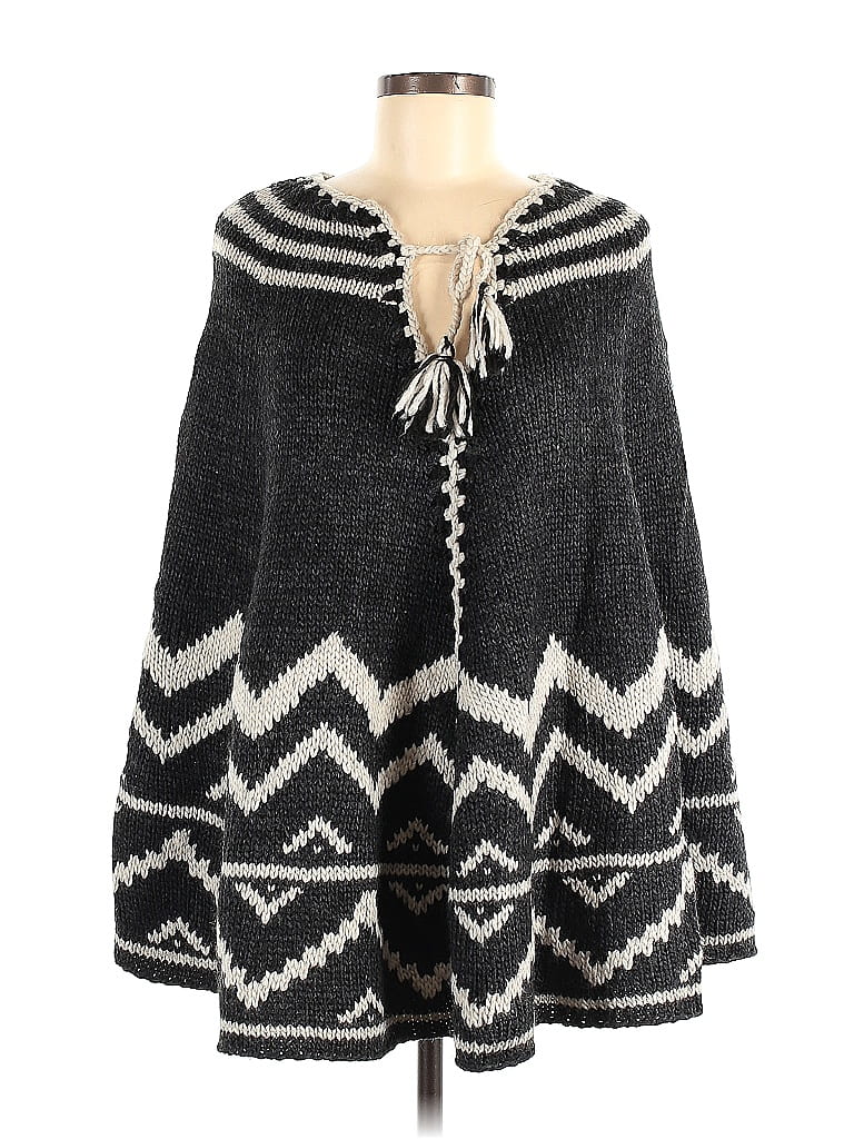 J.Jill Chevron-herringbone Gray Poncho One Size - 68% off | ThredUp