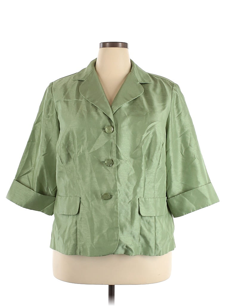 Dana Kay 100% Polyester Green Jacket Size 18 (Plus) - 71% off | ThredUp
