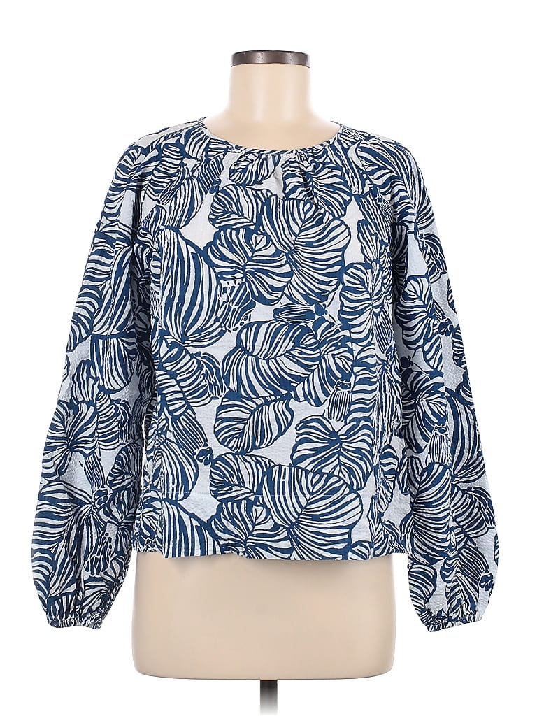 Lilly Pulitzer 100% Cotton Blue Long Sleeve Blouse Size M - 70% off | ThredUp