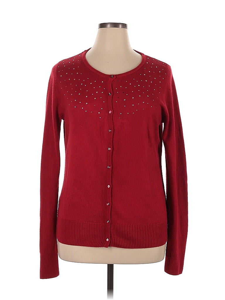 Debbie Morgan 100% Acrylic Red Cardigan Size XL - 52% off | ThredUp