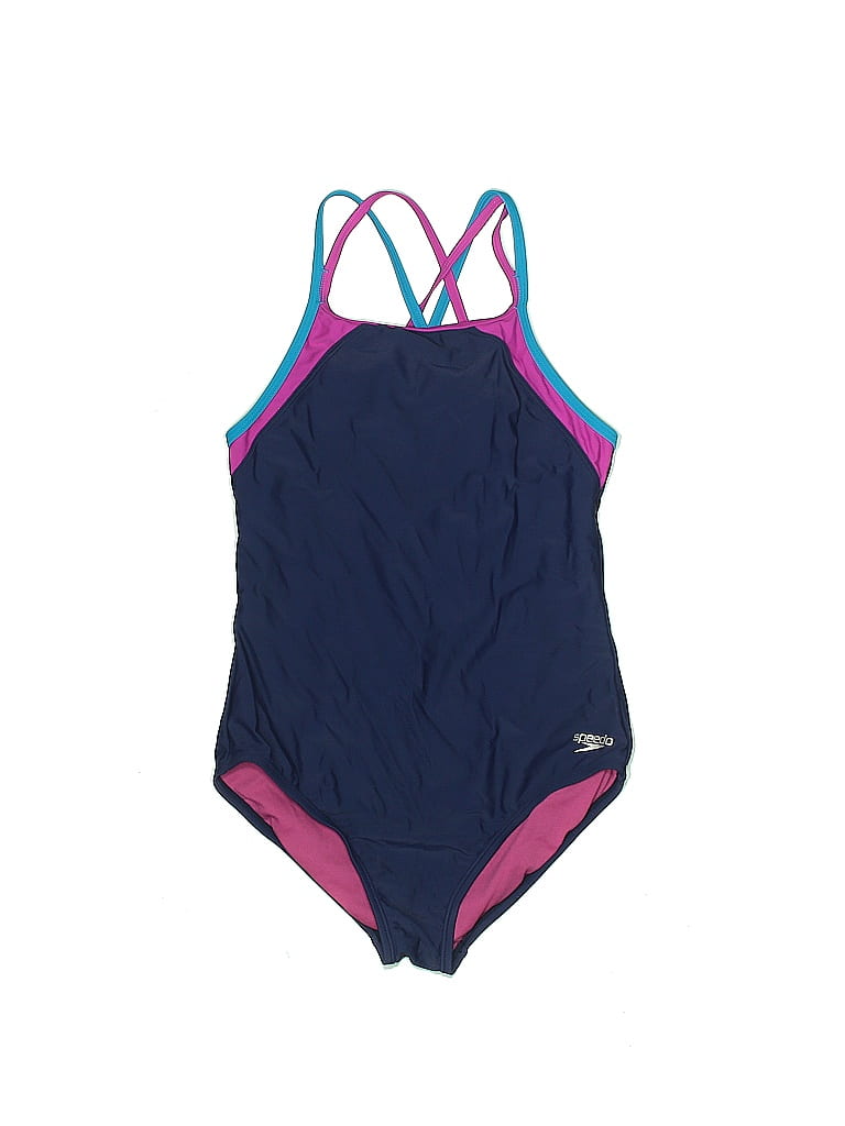 Speedo Color Block Blue One Piece Swimsuit Size 16 - 32% off | ThredUp