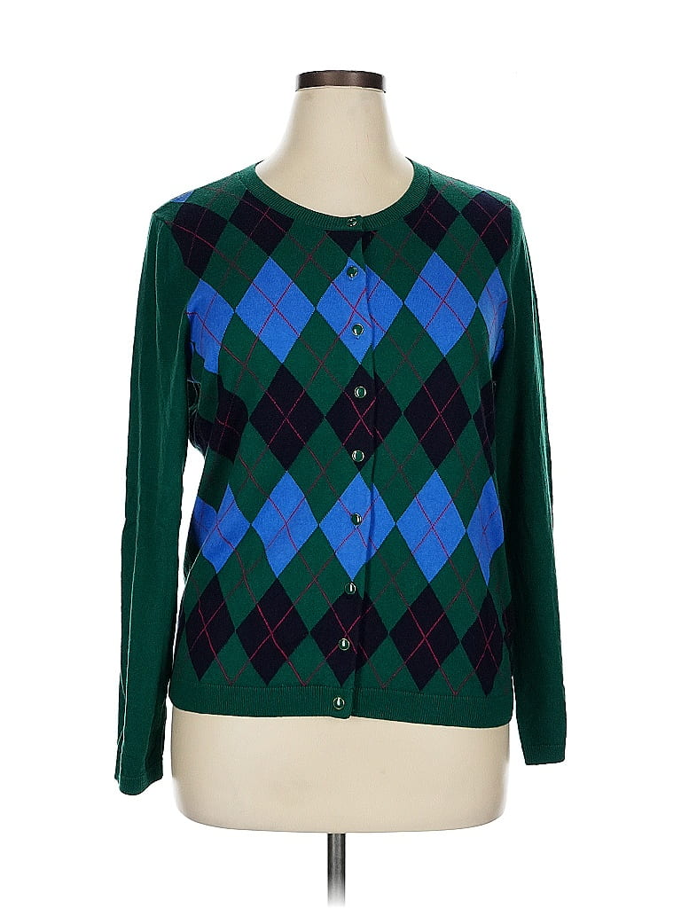 Talbots Argyle Green Cardigan Size XL - 73% off | ThredUp