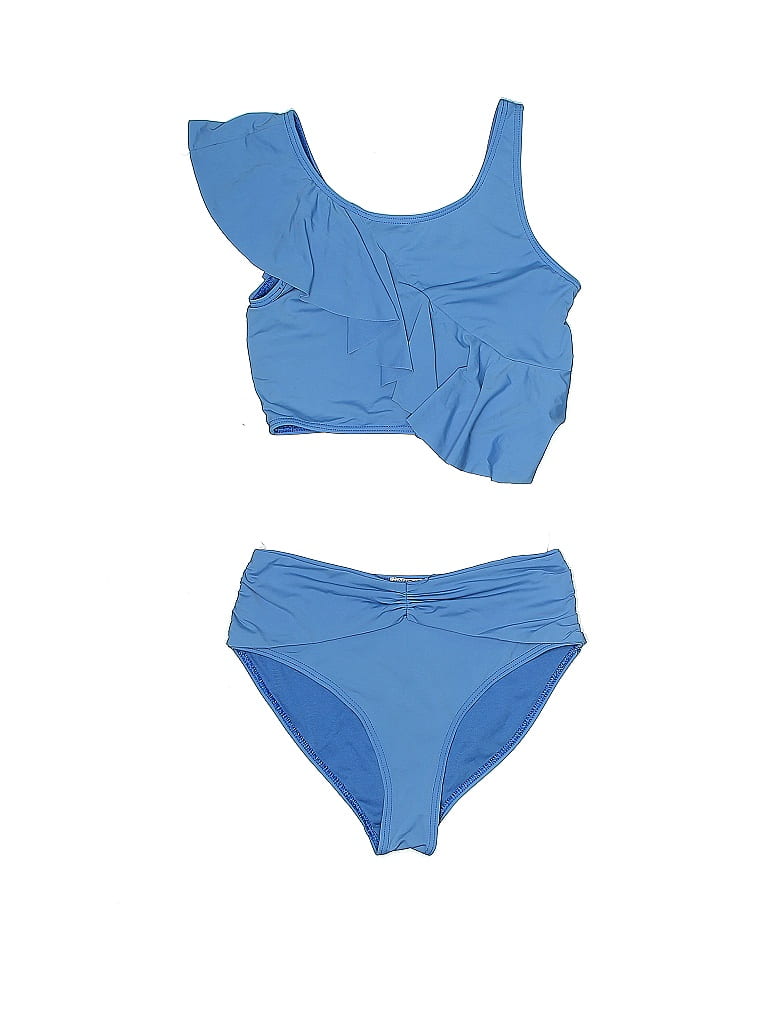 Habitual Girl Solid Blue Two Piece Swimsuit Size 12 - 20% off | ThredUp