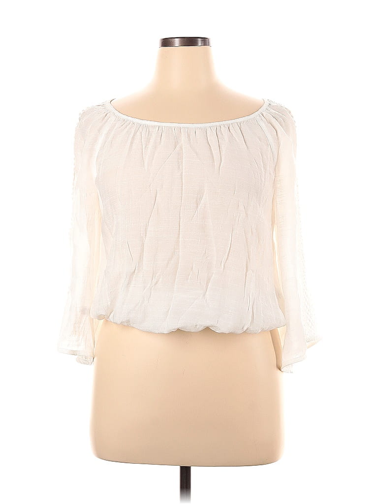 Parallel Skies Ivory 3/4 Sleeve Blouse Size XL - 72% off | ThredUp