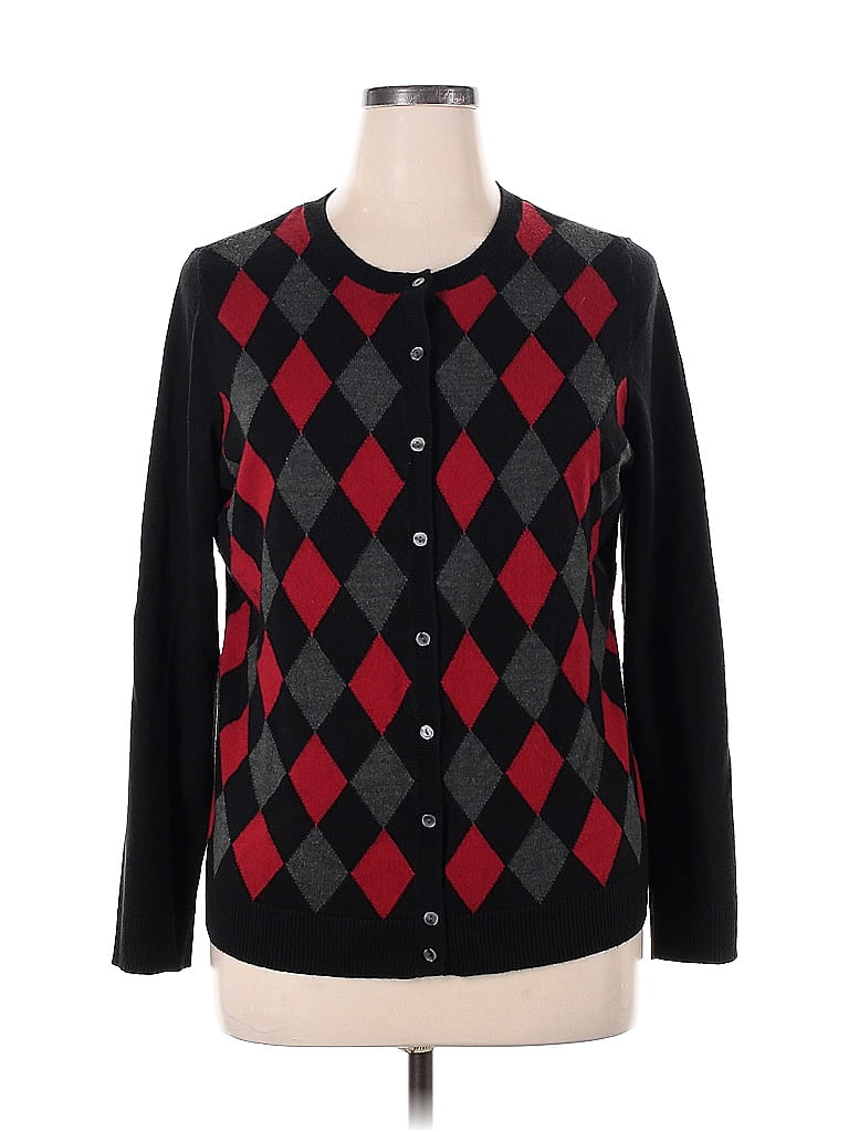 Croft & Barrow 100% Acrylic Argyle Black Cardigan Size XL - 52% off ...