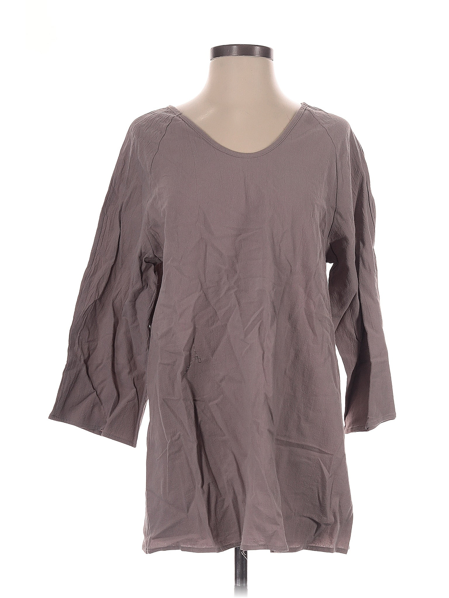 Misslook Gray 3/4 Sleeve Top Size S - 48% off | ThredUp