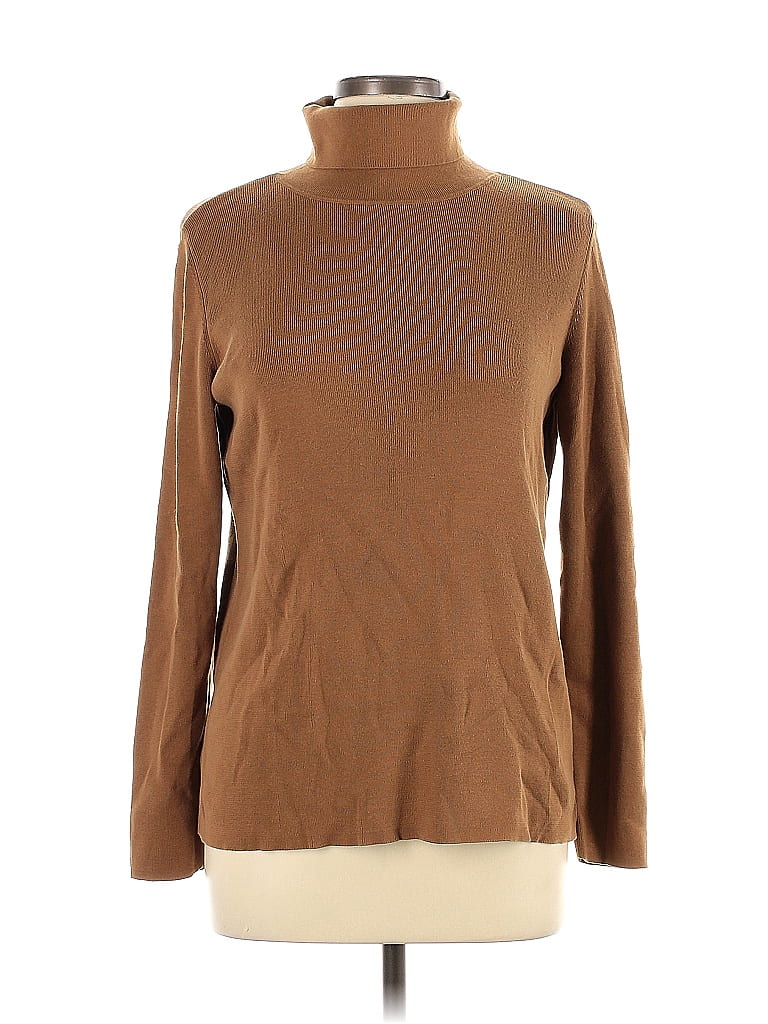 Peruvian Connection 100% Cotton Brown Turtleneck Sweater Size L - 72% ...