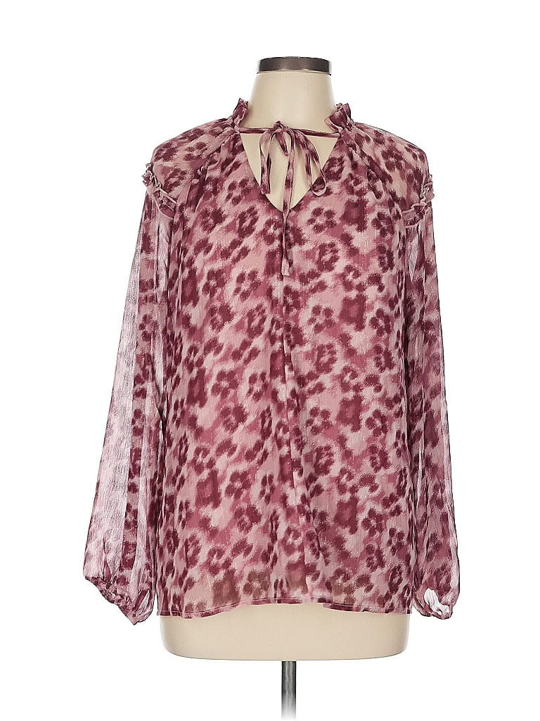Como Blu Animal Print Pink Long Sleeve Blouse Size L - 52% off | ThredUp