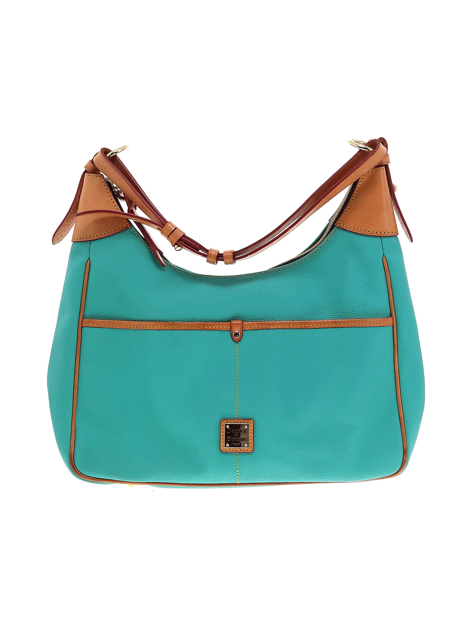 Dooney & Bourke Color Block Teal Blue Leather Shoulder Bag One Size ...