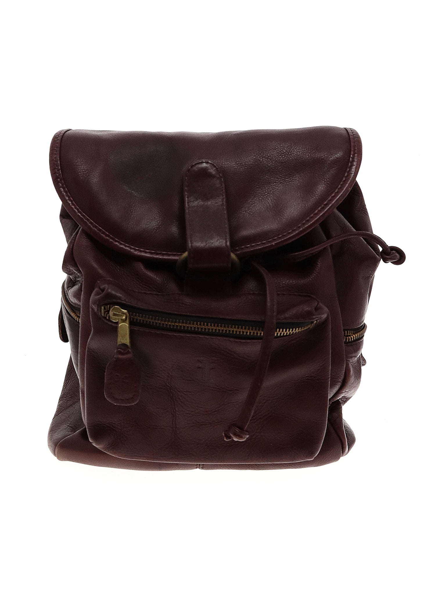 FRYE 100% Leather Solid Burgundy Brown Leather Backpack One Size - 69% ...