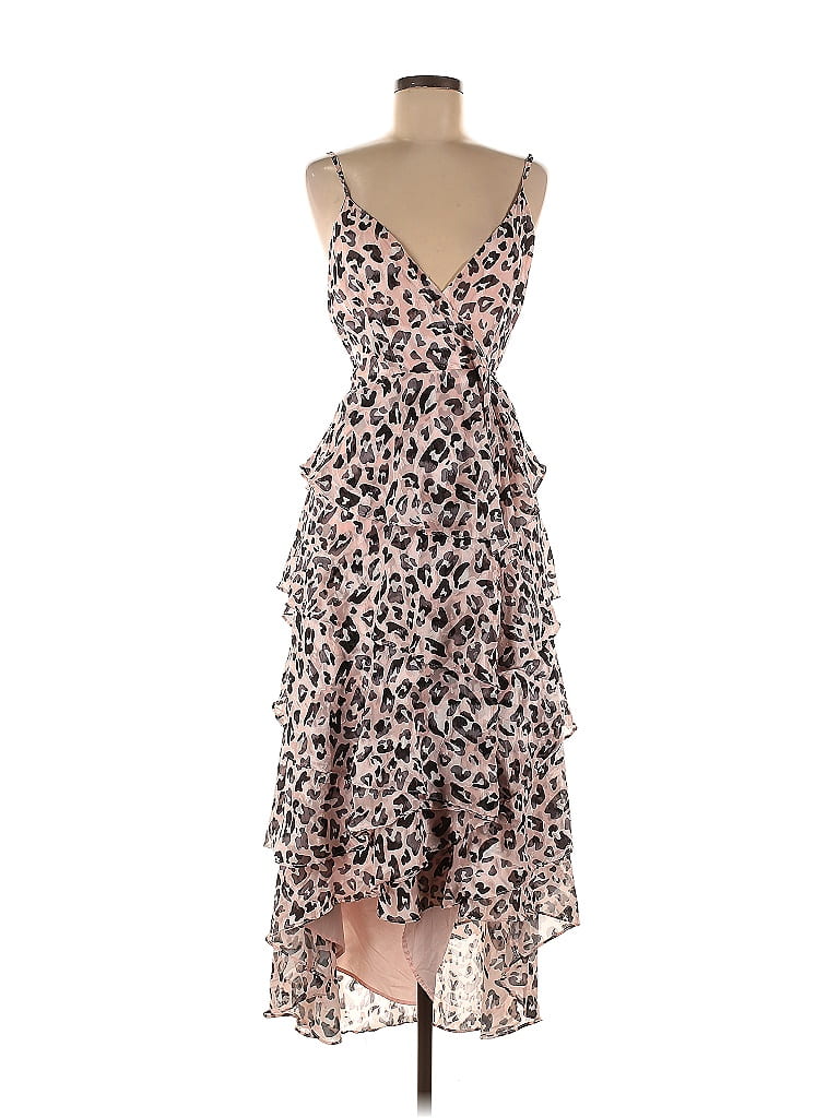 Hutch 100% Polyester Animal Print Brown Pink Elsa Dress Size M - 78% ...