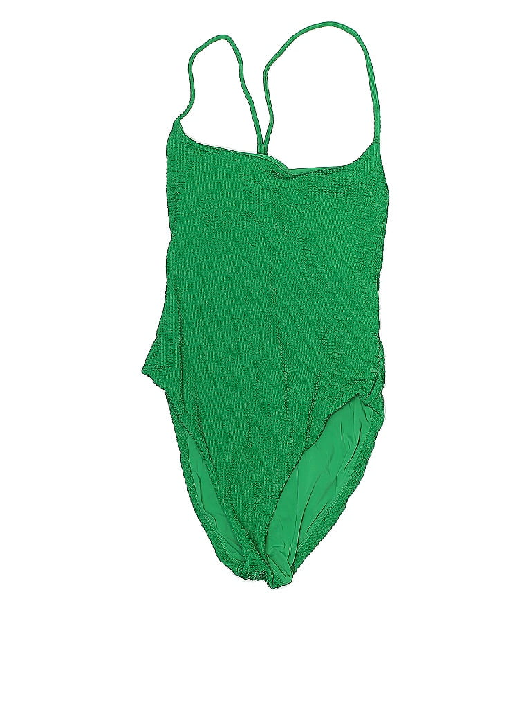 Andie Solid Green One Piece Swimsuit Size M - 55% off | ThredUp