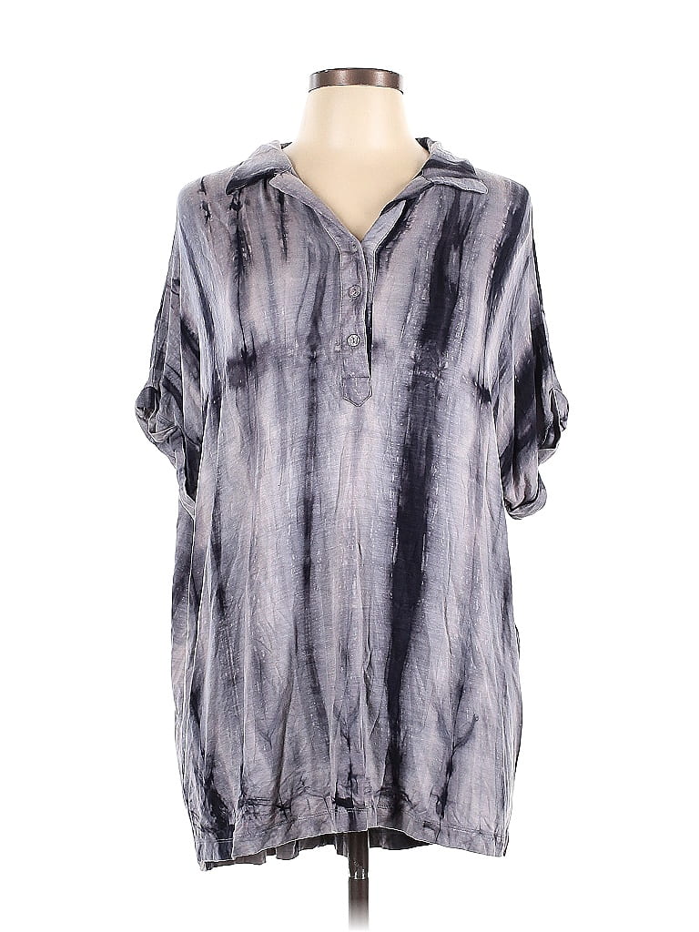 Rae Mode Gray Short Sleeve Henley Size L - 60% off | ThredUp