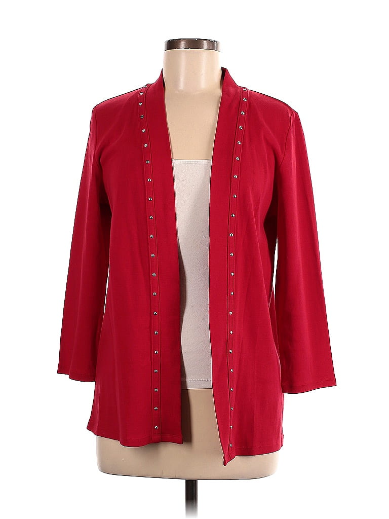 Rafaella 100% Cotton Red Cardigan Size M - 78% off | ThredUp