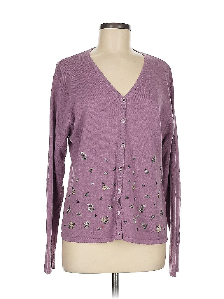 Croft & Barrow Purple Cardigan Size M - 50% off | ThredUp