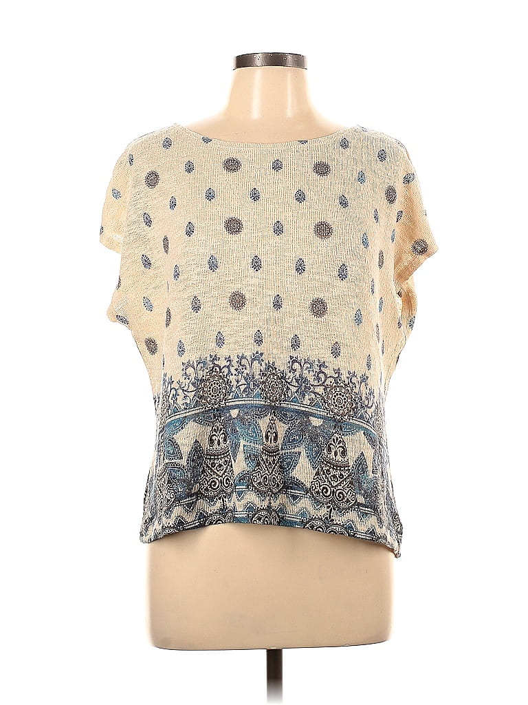 Ginger G. Ivory Short Sleeve Blouse Size L - 52% off | ThredUp