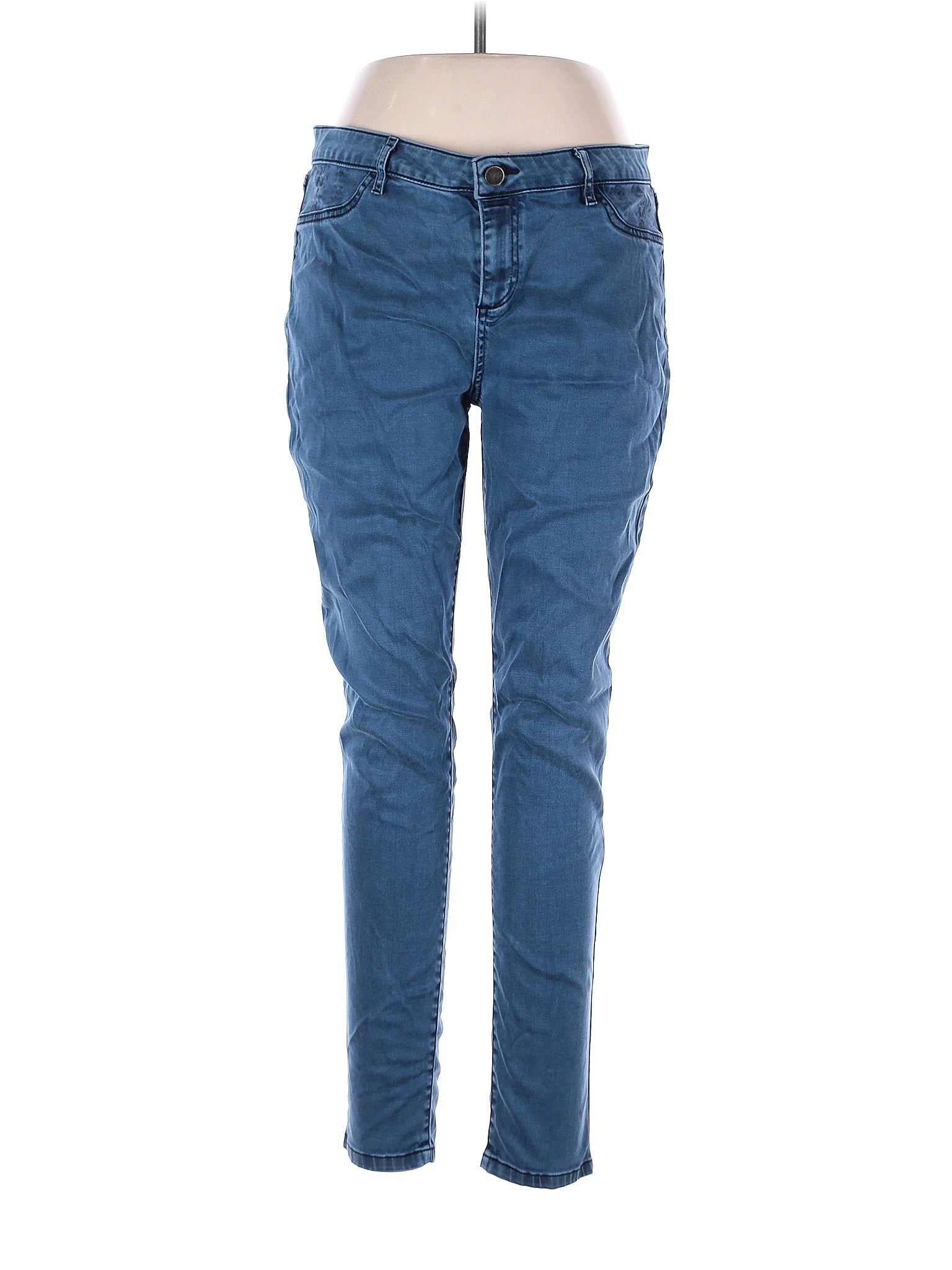 Soho JEANS NEW YORK & COMPANY Solid Blue Jeans Size 14 - 71% off | ThredUp