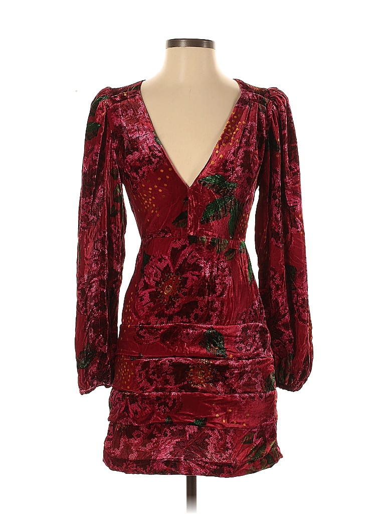 FARM Rio 100% Cotton Burgundy Cocktail Dress Size XS - 70% off | ThredUp