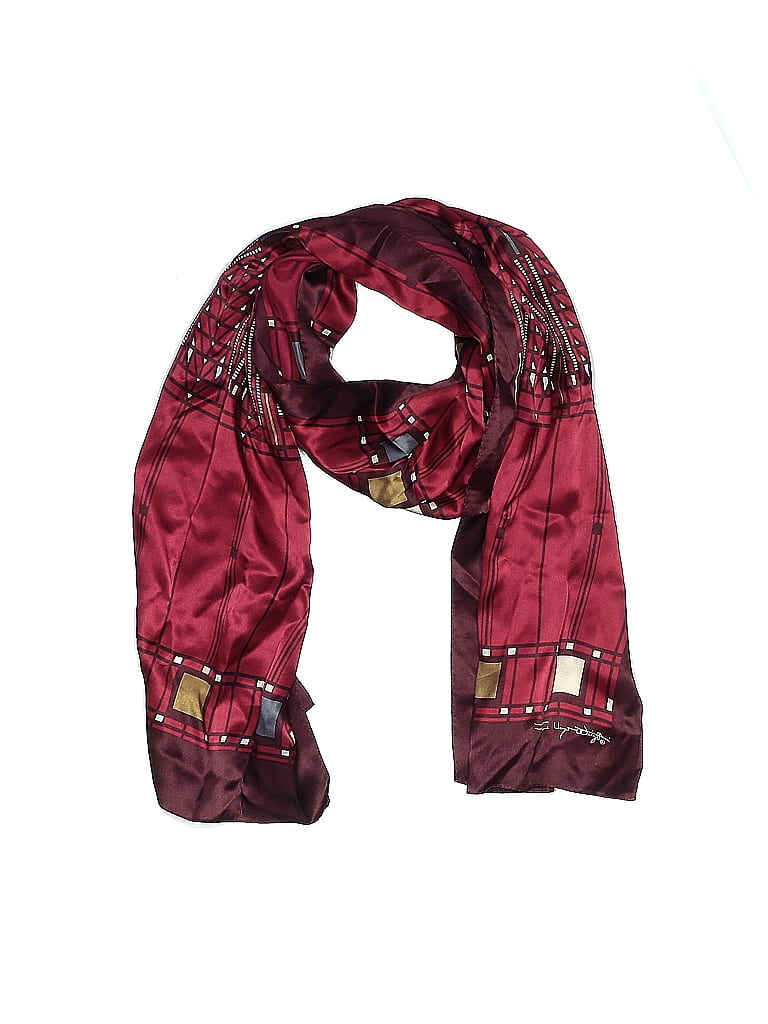Frank Lloyd Wright 100% Silk Burgundy Silk Scarf One Size - 58% off ...
