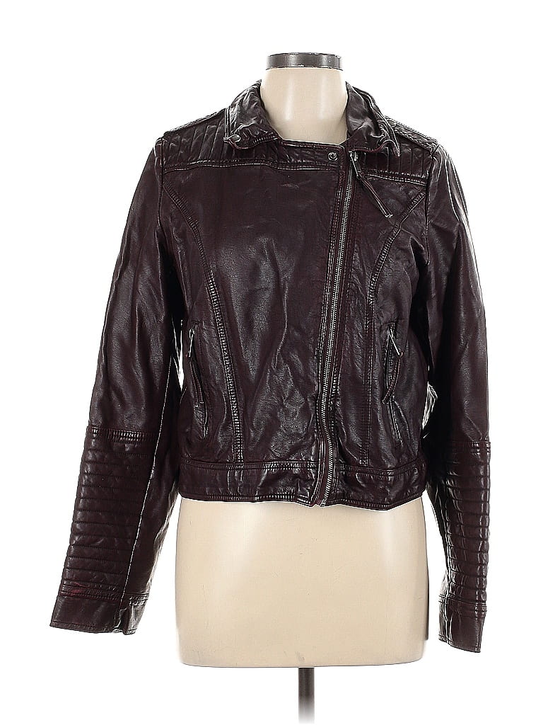 Xhilaration 100% Rayon Burgundy Jacket Size L - 31% off | ThredUp
