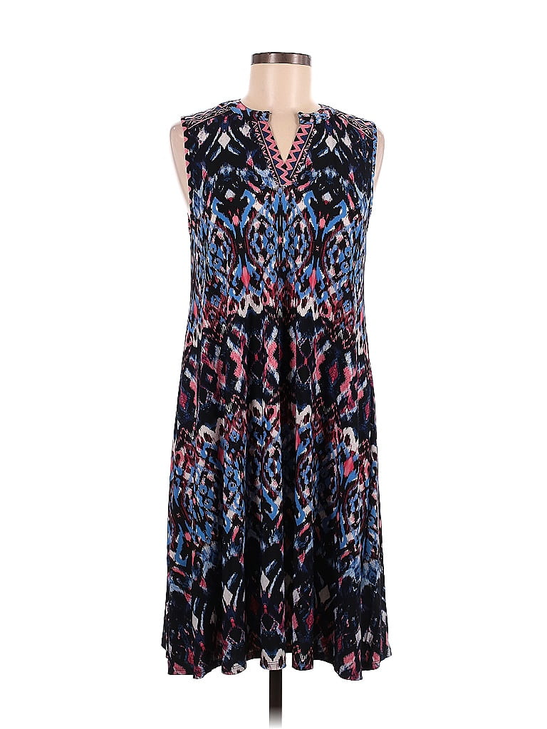 New Directions Print Blue Casual Dress Size M - 73% off | ThredUp