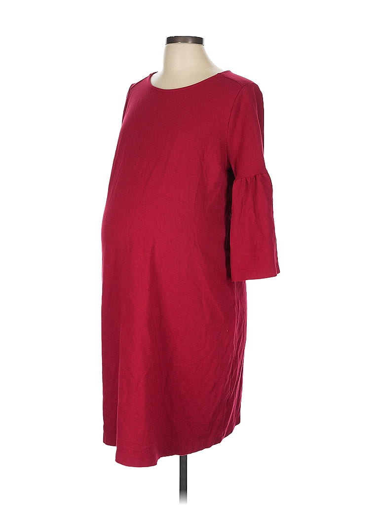 Ingrid + Isabel Solid Burgundy Red Casual Dress Size L (Maternity) - 72 ...