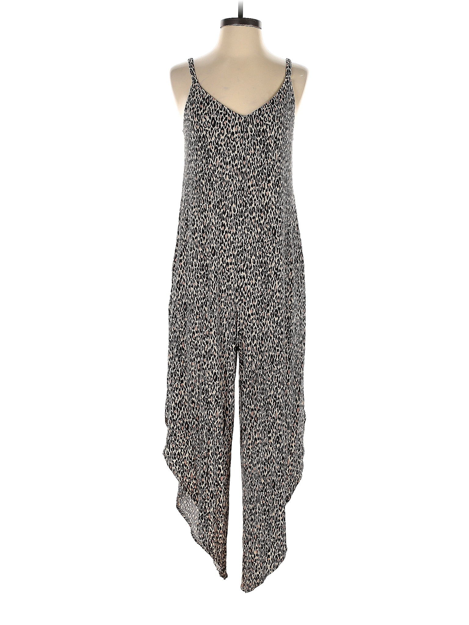 Signature by Robbie Bee Animal Print Gray Jumpsuit Size S - 68% off ...