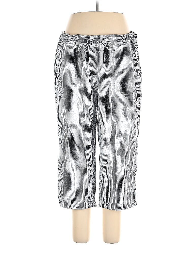 Per Se Chevron-herringbone Gray Linen Pants Size 1X (Plus) - 72% off ...