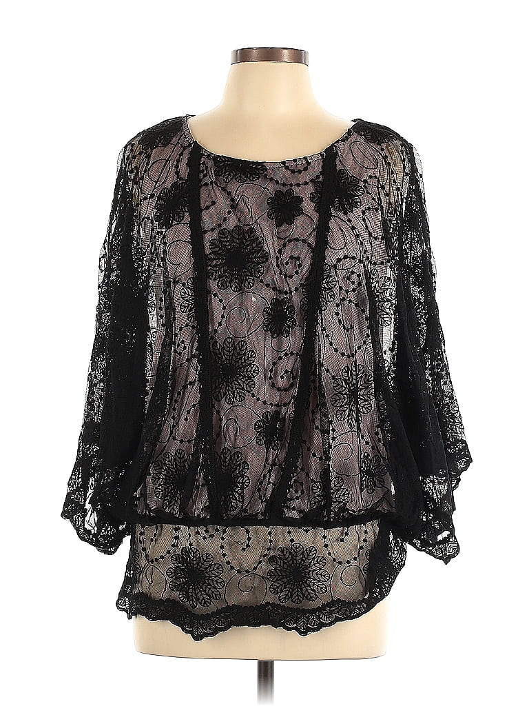 Democracy Black Long Sleeve Blouse Size L 67 Off Thredup