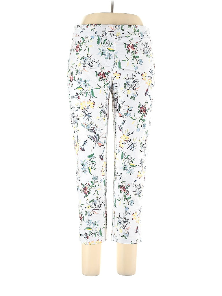 89th & Madison Floral White Gray Casual Pants Size L - 60% off | ThredUp