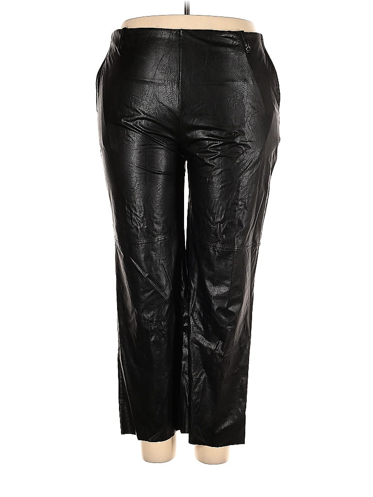 Lyssé 100% Polyurethane Black Faux Leather Pants Size 2X (Plus) - 71% ...