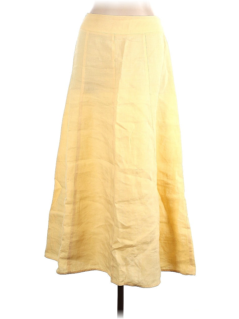 Talbots 100% Linen Yellow Formal Skirt Size 10 - 74% off | ThredUp