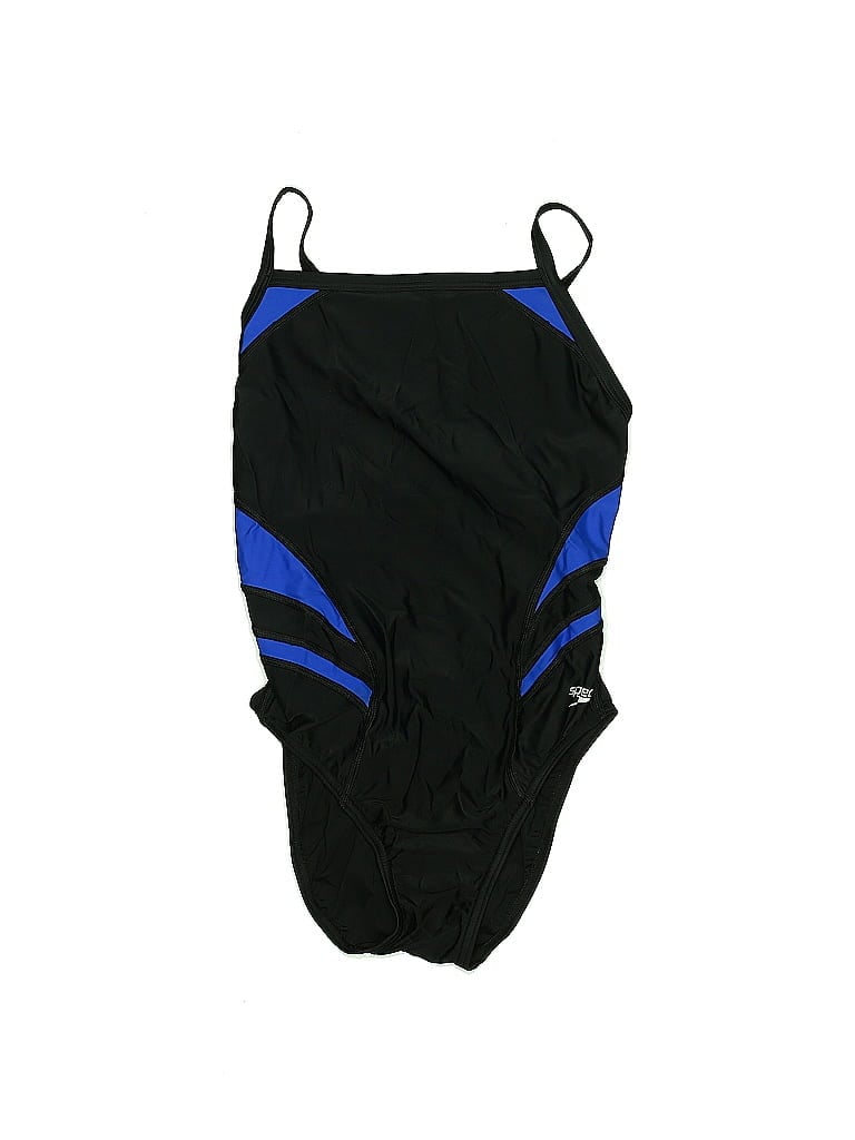 Speedo Graphic Black One Piece Swimsuit Size 8 - 60% off | ThredUp