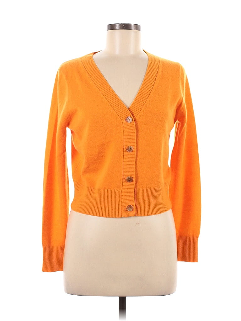 J.Crew 100% Cashmere Orange Cashmere Cardigan Size M - 73% off | ThredUp
