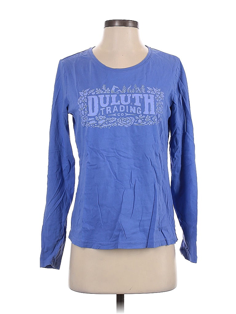 Duluth Trading Co. 100% Cotton Blue Long Sleeve T-Shirt Size S - 42% ...
