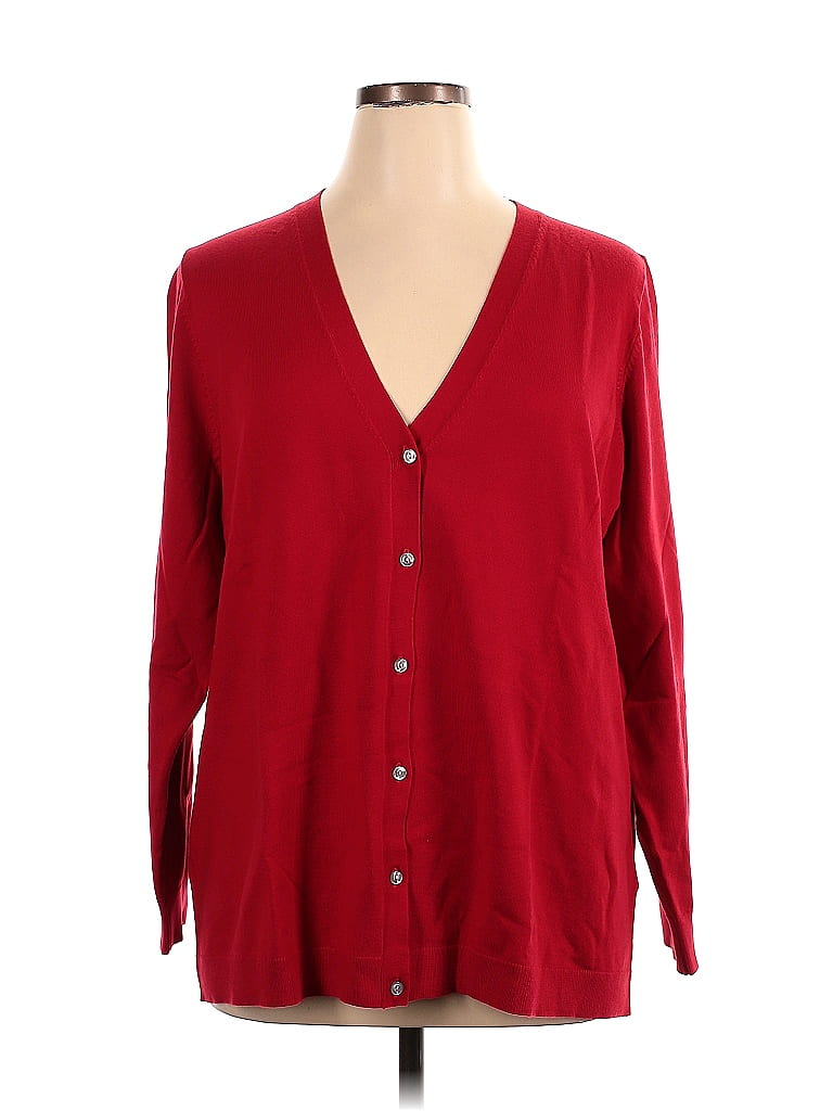 Lands' End Red Cardigan Size 1X (Plus) - 68% off | ThredUp