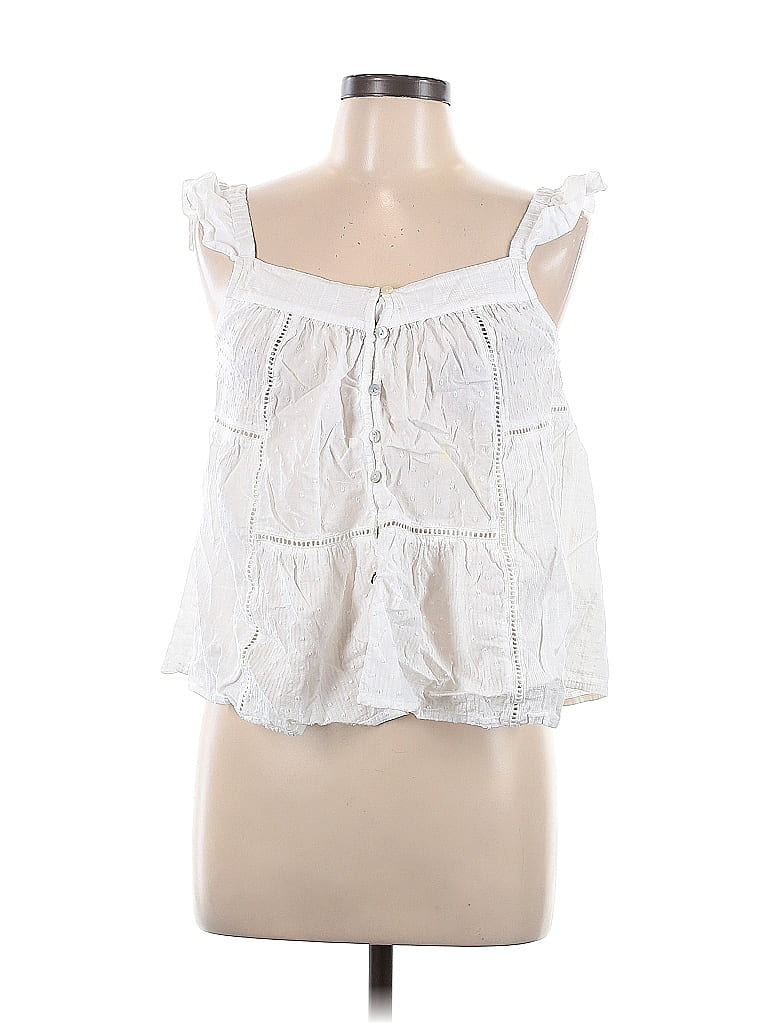 J by Joie 100% Cotton White Sleeveless Blouse Size L - 72% off | ThredUp