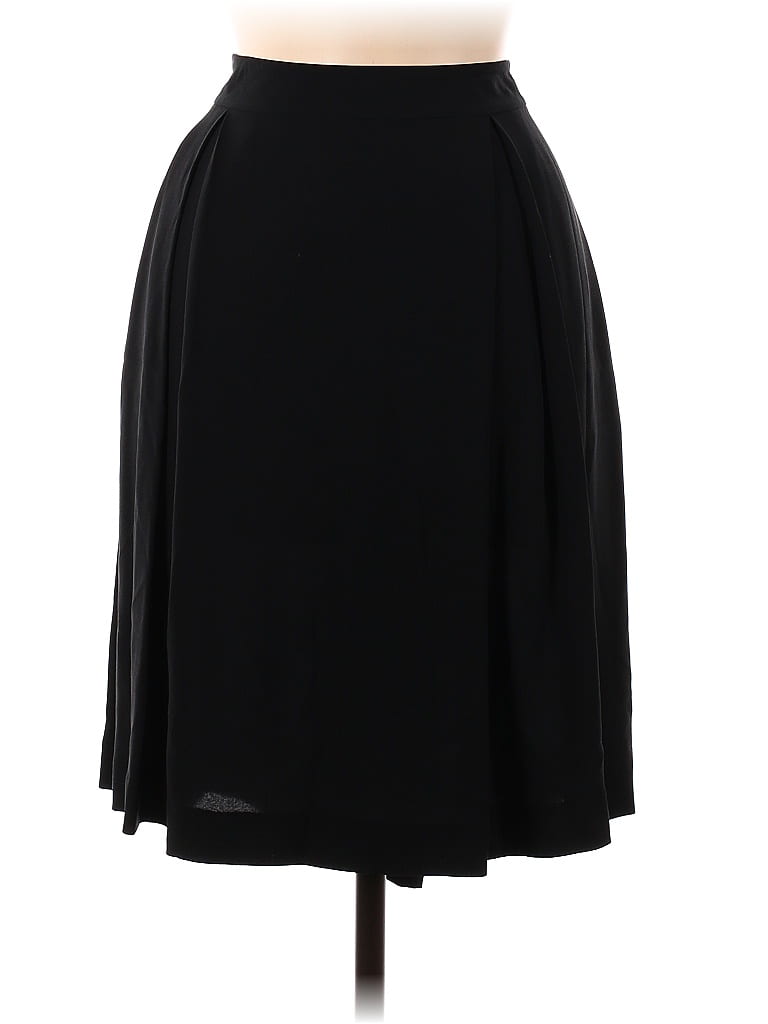 Eileen Fisher 100% Silk Solid Black Silk Skirt Size M - 74% off | ThredUp