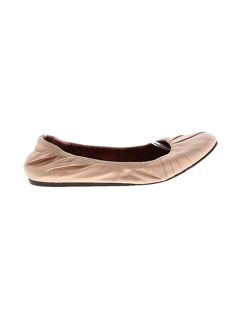 Lanvin 100% Satin Tan Pink Flats Size 38 (EU) - 90% off | ThredUp
