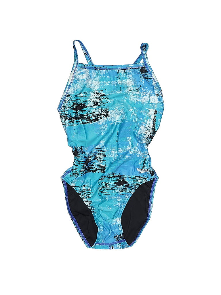 Speedo Graphic Blue One Piece Swimsuit Size 6 - 36% off | ThredUp