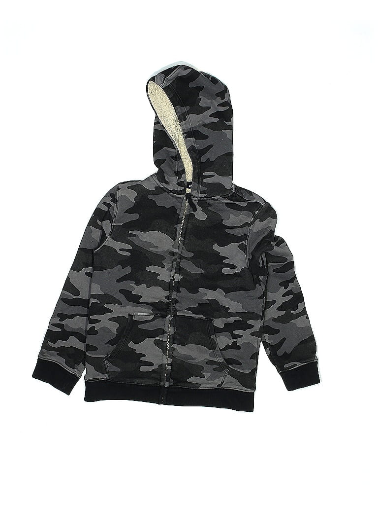 Lands' End Camo Gray Zip Up Hoodie Size 8 (big kids) - 63% off | ThredUp