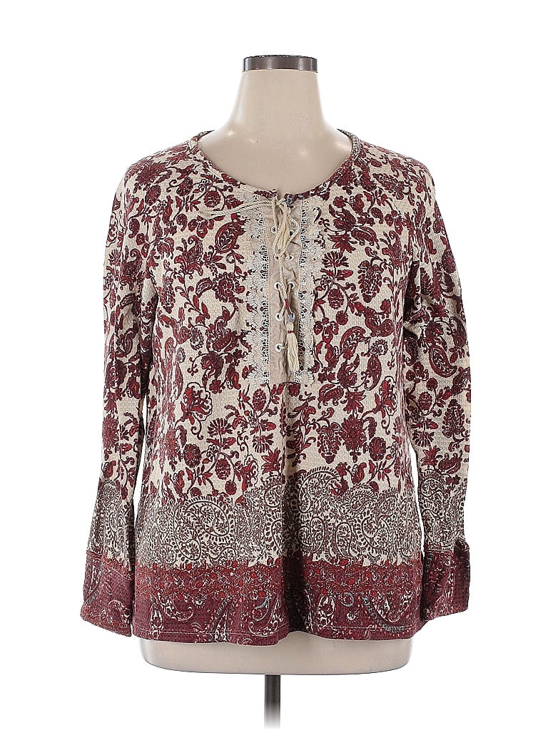 Vintage X America Burgundy Long Sleeve Blouse Size 1X - 68% off | ThredUp