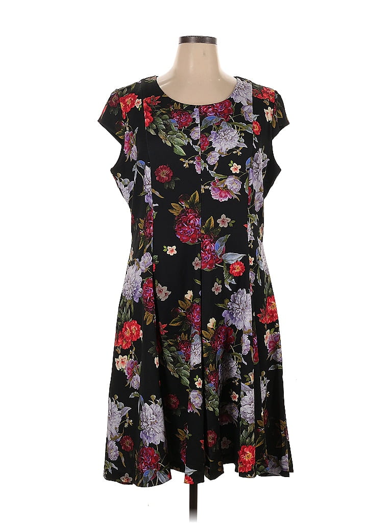 Marc Bouwer Unlimited Floral Black Casual Dress Size 1X - 74% off | ThredUp