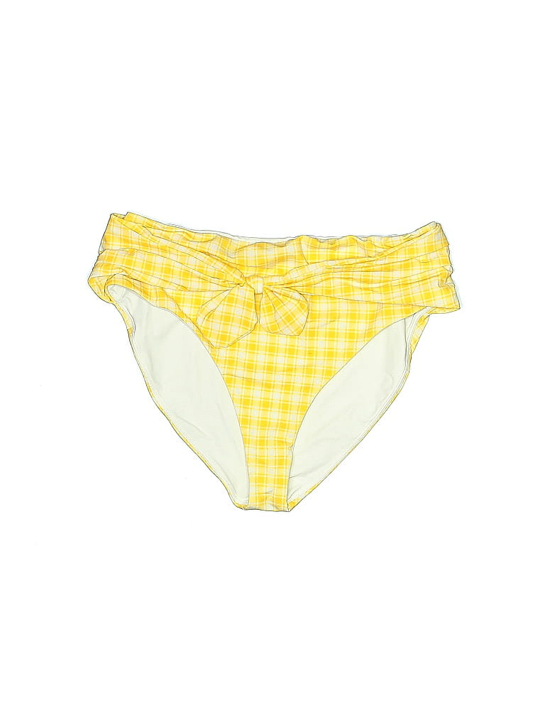 Veronica Beard Checkered-gingham Yellow Swimsuit Bottoms Size XL - 76% ...