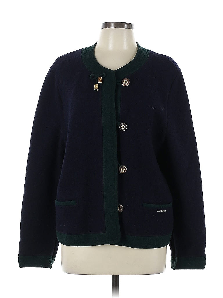 Geiger Collections 100% Wool Blue Wool Cardigan Size 44 (EU) - 57% off ...