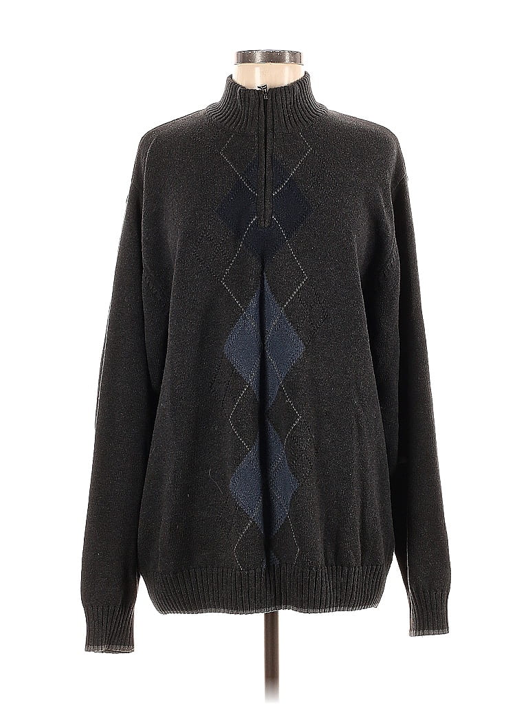 Alex Cannon 100% Cotton Argyle Black Cardigan Size L - 70% off | ThredUp